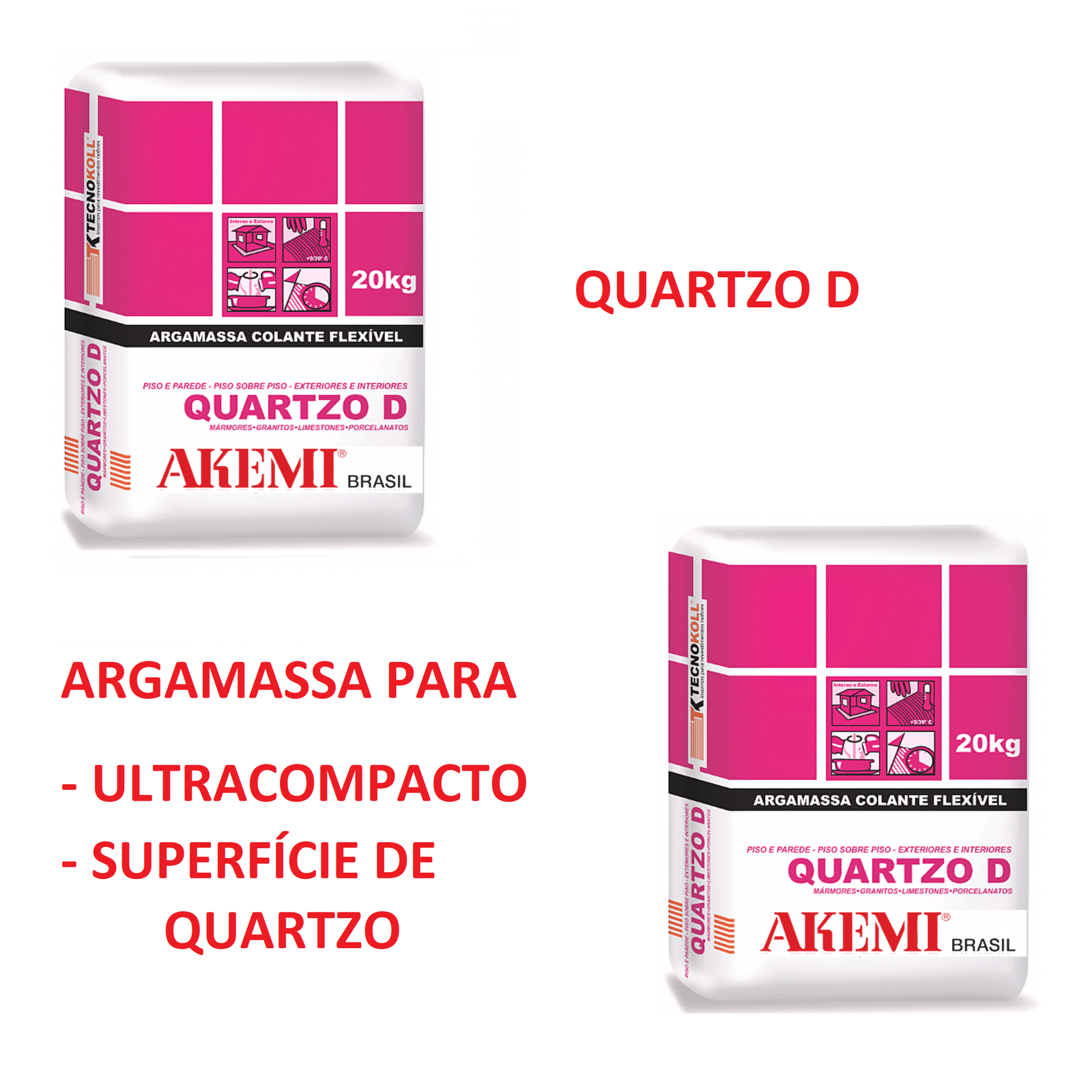 Argamassa Colante para Ultracompacto Quartzo D Branca Akemi 20 Kg – Akemix